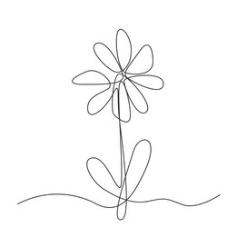 Continuous thin line flower minimalist botanical Vector Image