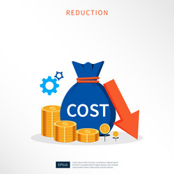 Costs reduction cut optimization Royalty Free Vector Image