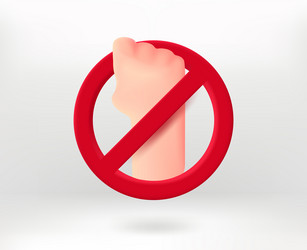 No concept with hand icon 3d Royalty Free Vector Image