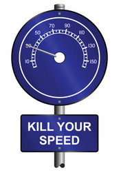 Illuminated advertising billboard kill your speed Vector Image