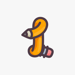 Number two logo made a pencil Royalty Free Vector Image