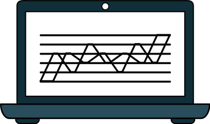 Color silhouette image of laptop computer Vector Image