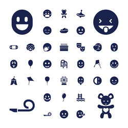 Joy icons Royalty Free Vector Image - VectorStock