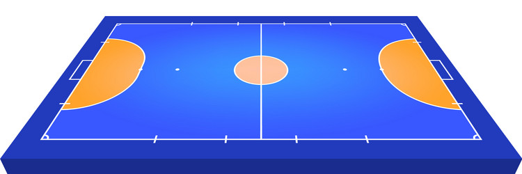 Field for futsal orange outline lines Royalty Free Vector
