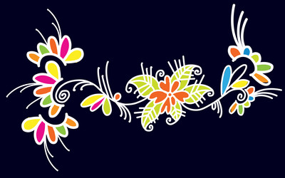 Color abstract alpona flower design Royalty Free Vector