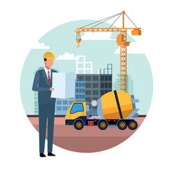 Construction engineer cartoon Royalty Free Vector Image