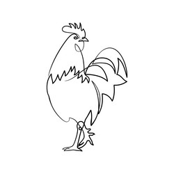 Rooster Line Drawing Vector Images (over 1,700)