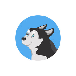 Cute siberian husky in bow tie cartoon flat Vector Image