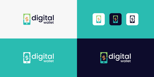 Digital wallet logo design template online Vector Image