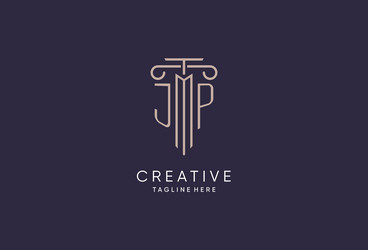 Initials jp logo rhombus lines shape style luxury Vector Image