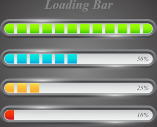 Green progress bar loading template for app Vector Image