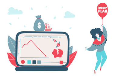 Economic crisis back up plan cartoon flat Vector Image