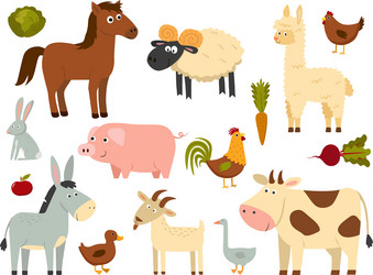 Farm Animals Set Vector Images (over 44,000)