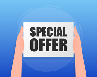 Red ribbon with text special offer banner ribbon Vector Image