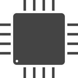 Integrated circuit chip icon graphic design Vector Image