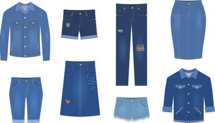 Fashion women jeans from blue denim Royalty Free Vector