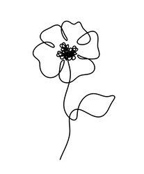 Abstract flower line drawing isolated on white Vector Image