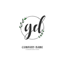 G d gd initial handwriting and signature logo Vector Image