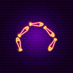 Gymnastic mace neon sign Royalty Free Vector Image