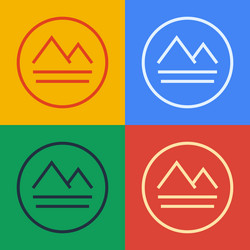 Pop art line earth element symbol alchemy Vector Image