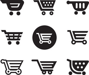 Shopping cart icons set Royalty Free Vector Image