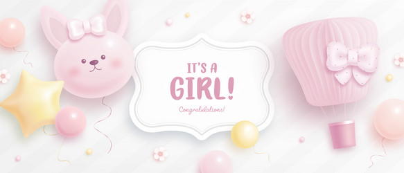 Baby shower horizontal banner Royalty Free Vector Image