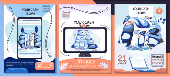 Cash flow stable income website banner poster Vector Image