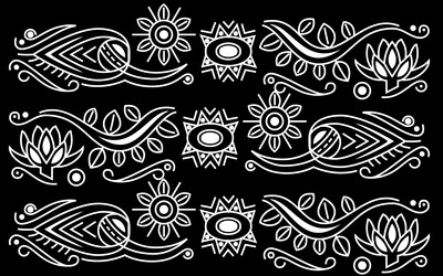 Color abstract alpona flower design Royalty Free Vector