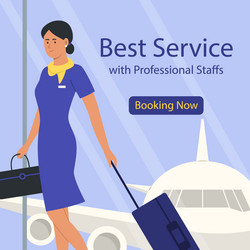 Flat airline posts set Royalty Free Vector Image