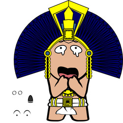 Funny ashamed aztec kid mexican god cartoon set Vector Image