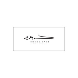 Initial letter er logo hand drawn signature logo Vector Image