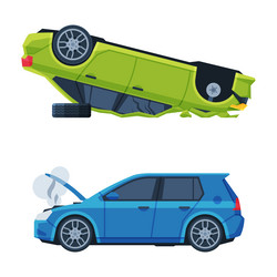 Traffic collision or car accident with damaged Vector Image