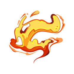 Volcano lava splash cartoon Royalty Free Vector Image