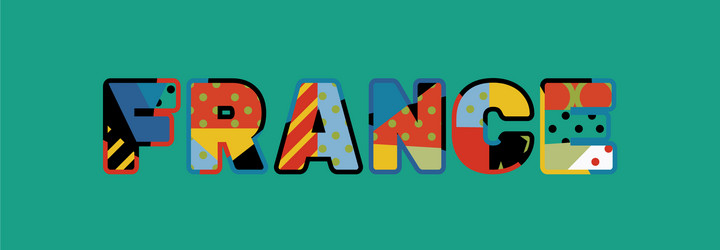 French concept word art Royalty Free Vector Image