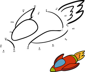 Numbers game spaceship Royalty Free Vector Image
