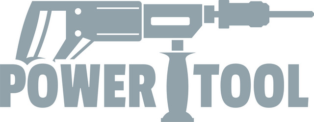 Power tool car logo simple gray style Royalty Free Vector