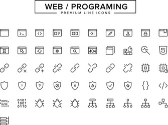 Set of economic development icons simple line art Vector Image