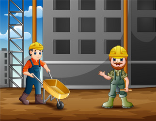 Building site work process under construction Vector Image