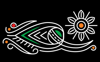 Color abstract alpona flower design Royalty Free Vector