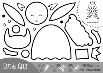 Education paper game for children queen Royalty Free Vector