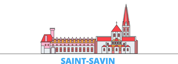 France saint savin tourism landmarks city Vector Image