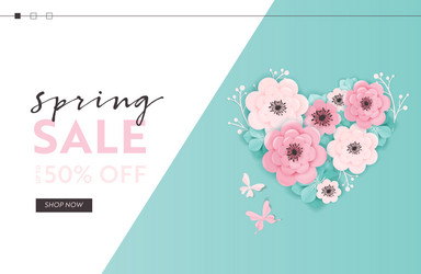 Spring sale with flowers Royalty Free Vector Image