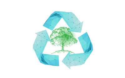 3d recycle plastic symbol environment safety Vector Image
