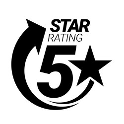 5 star rating five star symbol or emblem Vector Image