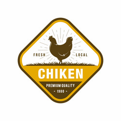 Chicken farm logo design Royalty Free Vector Image