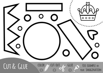 Education paper game for children queen Royalty Free Vector