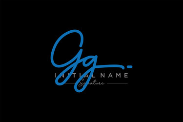 Initial gg signature logo template hand drawn Vector Image
