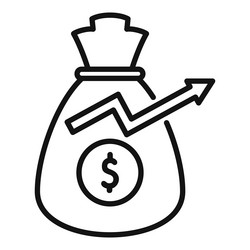 Digital money rise icon outline payment Royalty Free Vector