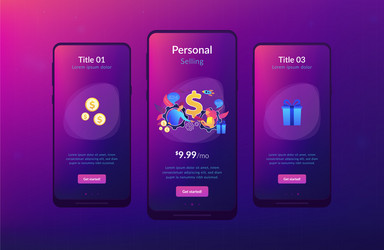 Personalized selling app interface template Vector Image