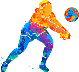 Volleyball player abstract Royalty Free Vector Image